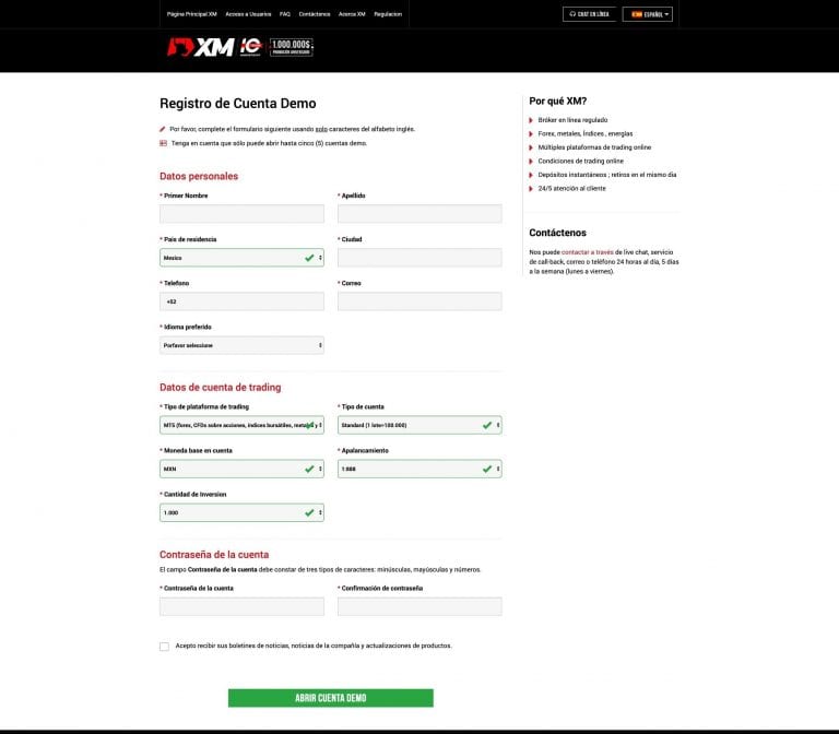 XM | Cómo abrir una cuenta demo en XM - Guía paso a paso 2026
