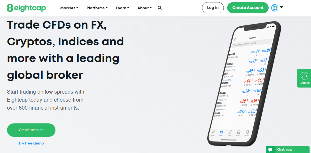 Eightcap review - Trade 800+ items with an award-winning broker